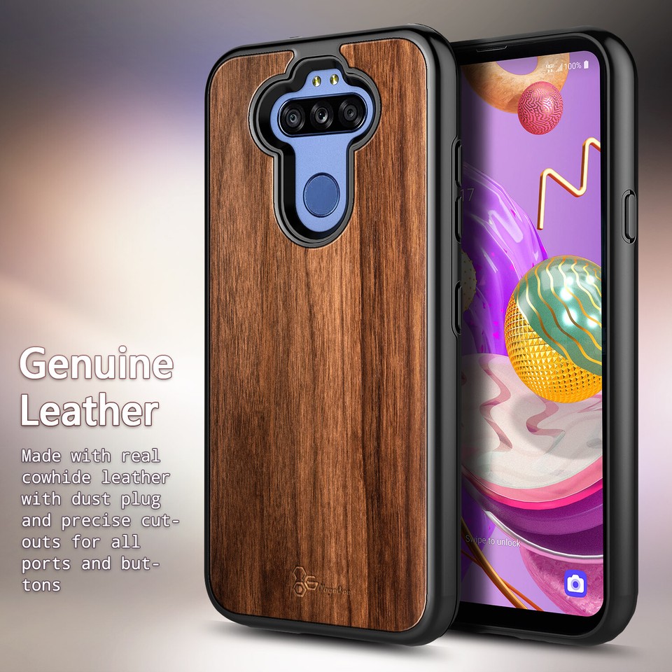 For LG Phoenix 5 / Aristo 5 Case Shockproof Walnut Wood Hard PC Phone ...