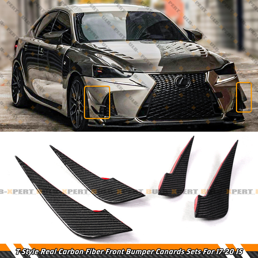 Carbon Fiber Bumper Winglet Aero Canard Fins For 17-20 Lexus IS200t ...