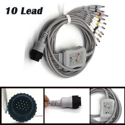 10 Lead ECG EKG Cable Compatible with Kenz 103 Delta 3 Plus Delta 60 ...