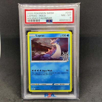 Pokemon 2022 Holiday Calendar Lapras Holo Festive Stamp PSA 8 | eBay