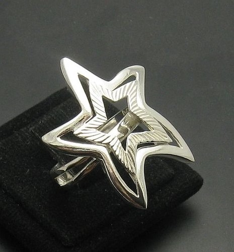 Echter Sterling Silber stilvollen Ring Stern punziert solider 925 ...