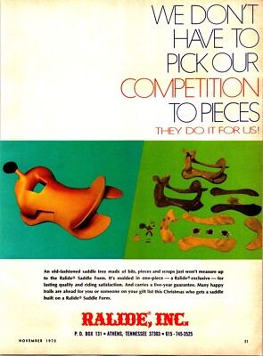 Ralide Saddle Tree Form Vintage Print Ad Ephemera Wall Decor Athens | eBay