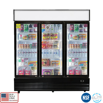 64" Commercial 3 Glass-Doors Merchandiser Refrigerator 50 Cu.Ft. New ...