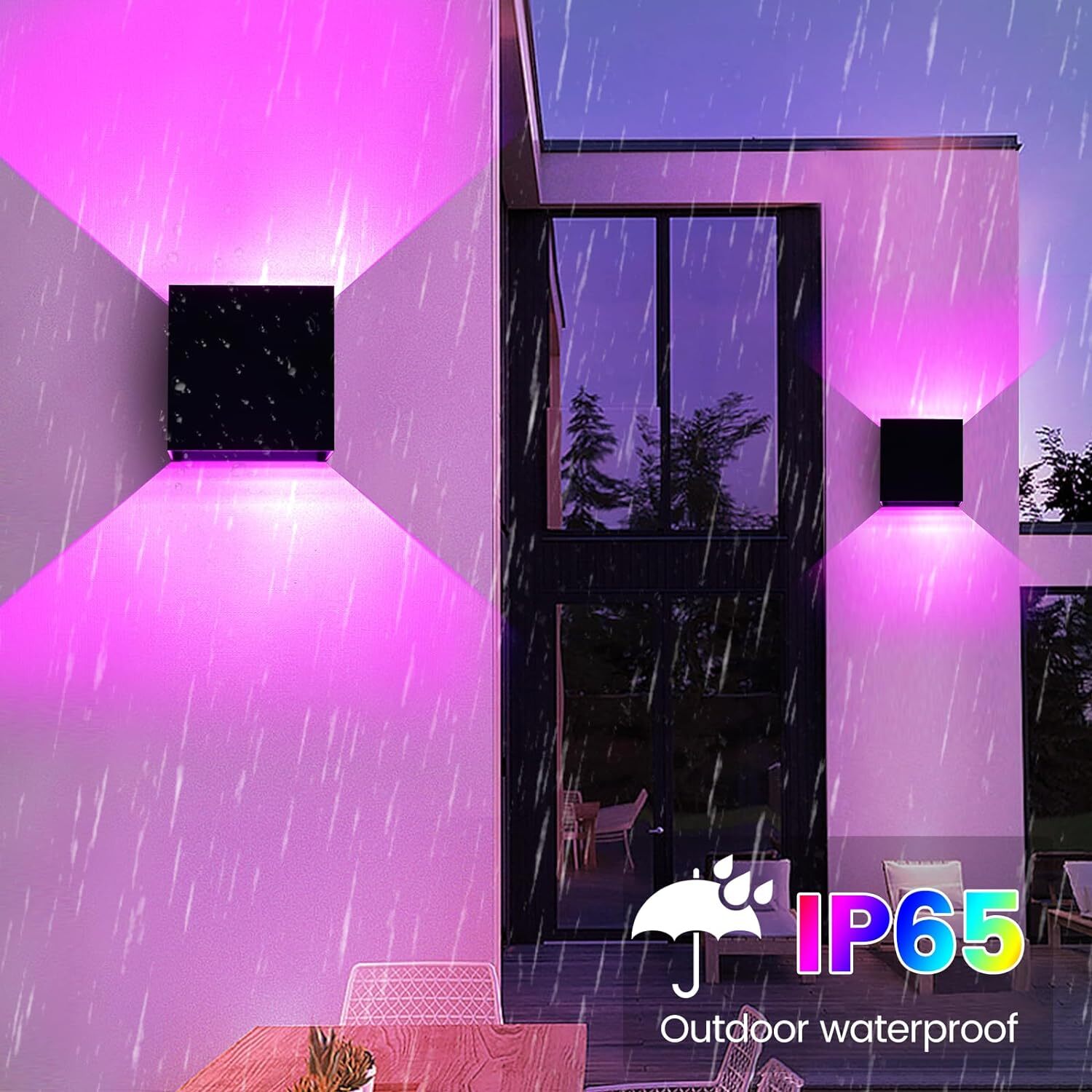 RGB LED Wall Light Indoor Smart Outdoor Lights Dimmable Wall Lamp Color ...