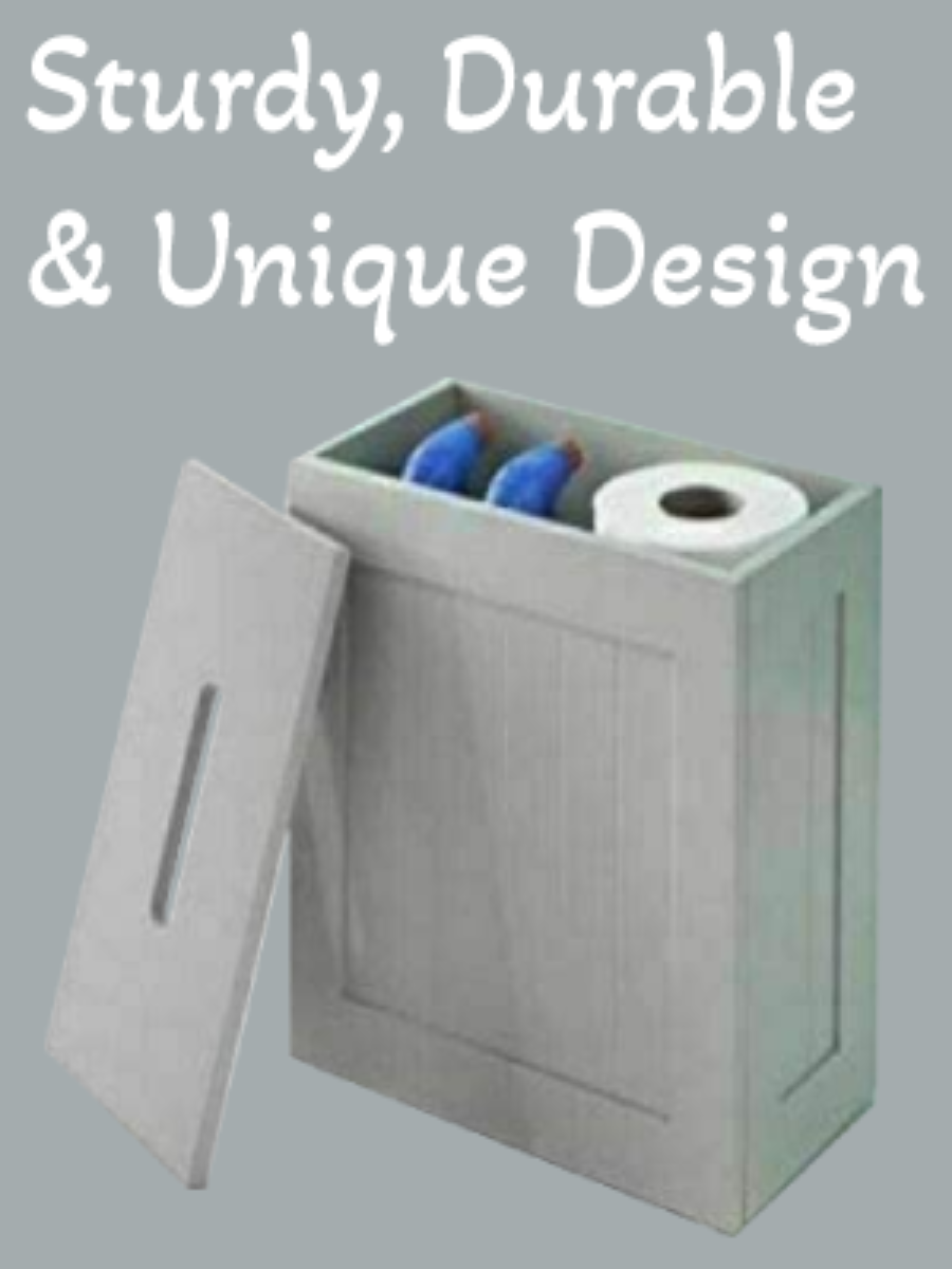 Bathroom Storage Unit Wooden Small Toilet Cleaning Product Tidy Box ...
