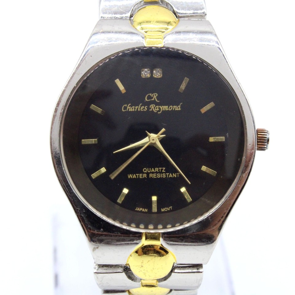 Charles Raymond Watch Mens Silver & Gold Tone Stainless Steel Classic ...