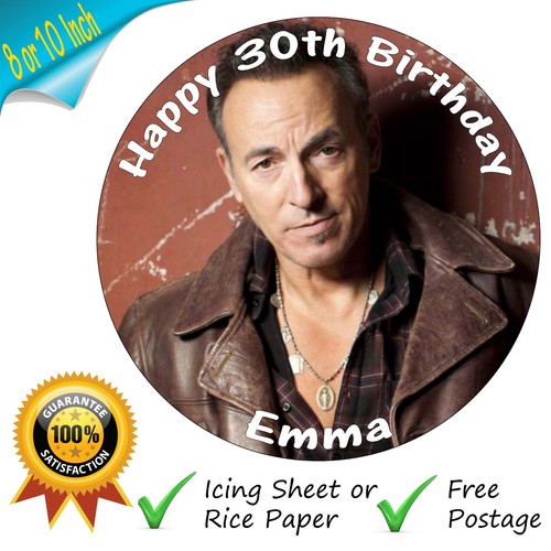 BRUCE SPRINGSTEEN CAKE TOPPER PERSONALISED EDIBLE PRINTED BIRTHDAY CAKE ...