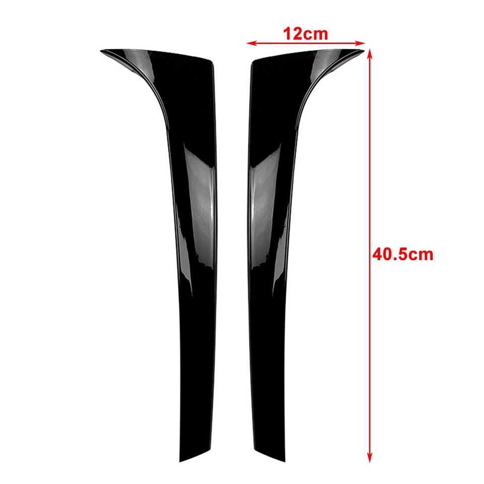 For Skoda Karoq ABS Plastic Black 2x Rear Window Spoiler Side Wing Trim ...