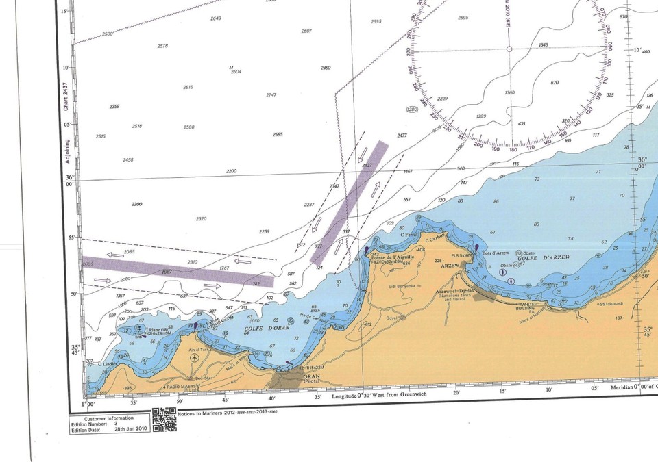 Admiralty 1909 Mediterranean Sea Algeria Ile Plane To Cherchell Map ...