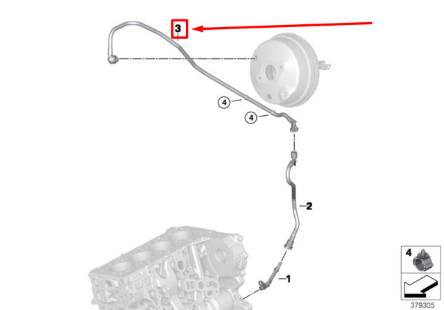 Genuine OEM BMW F20 F20N Brake Vacuum Pipe With Non-Return Valve ...