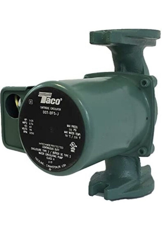 NEW Taco 007-BF5-J / 007-F5 Circulator Pump With Long Life Bronze ...