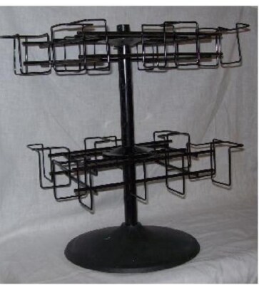 Store Display Fixture NEW 2 LEVEL COUNTER TOP SPINNER CD / DVD DISPLAY ...