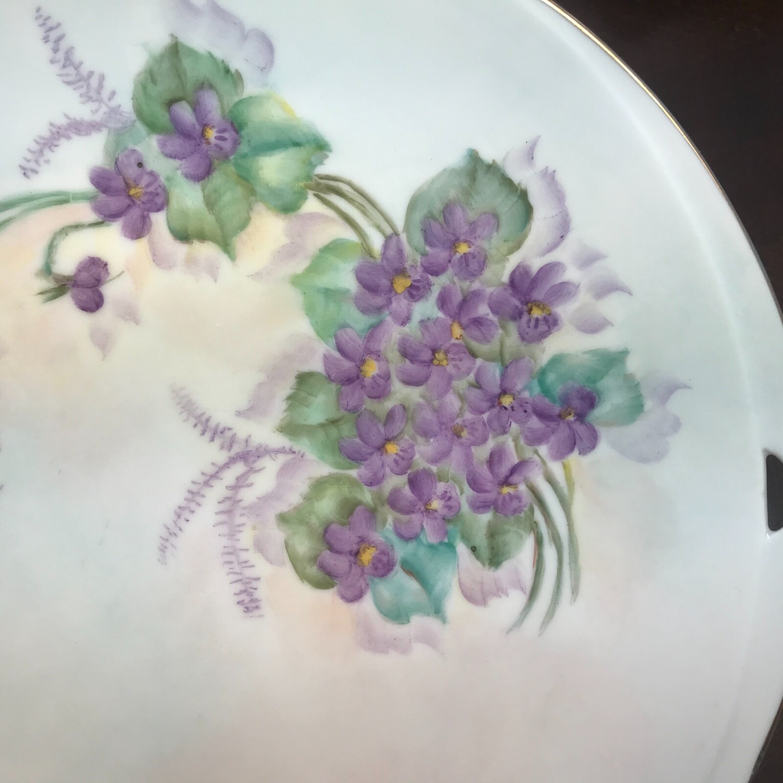 Vintage Hand Painted Violets Plate 10" Singed by Artist | eBay