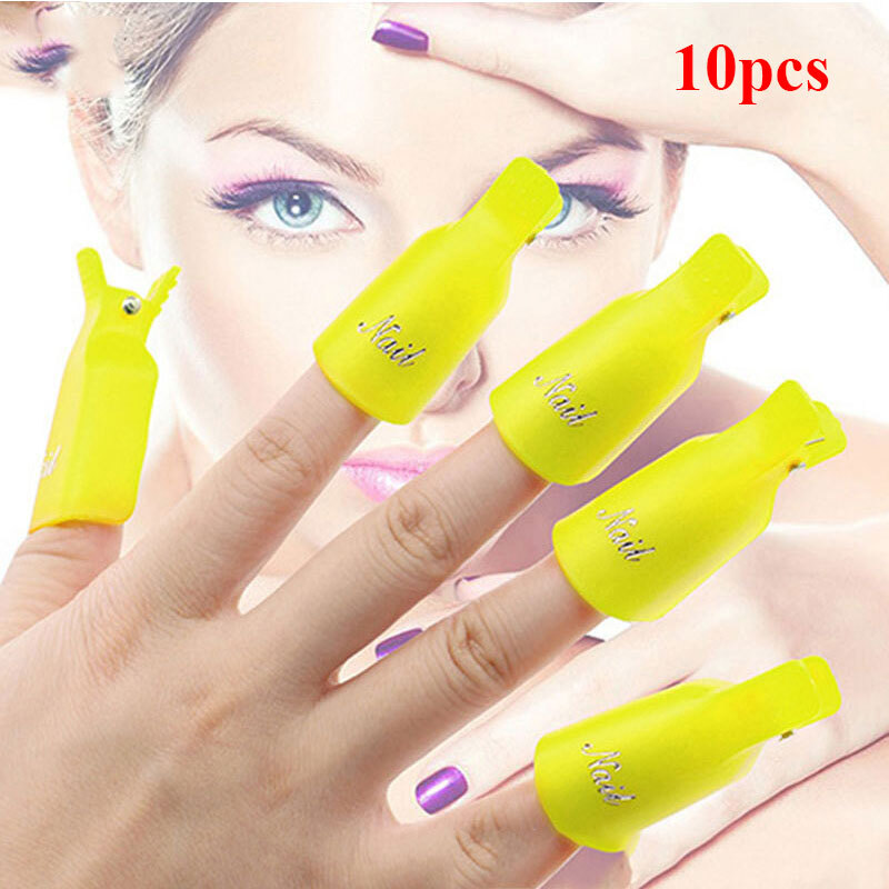 Nail Polish Cleaner 10PCS Nail Soak Off Cap Manicure Tool Nail Wraps ...