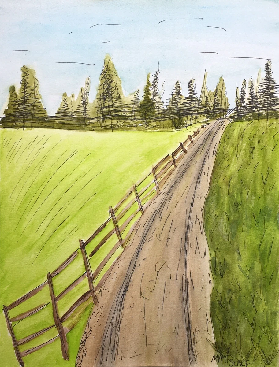 Dirt Road Drawing
