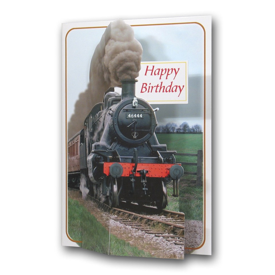 Pictoria Press 3D Pop Up Greeting Card Steam Engine Train Railway Happy ...