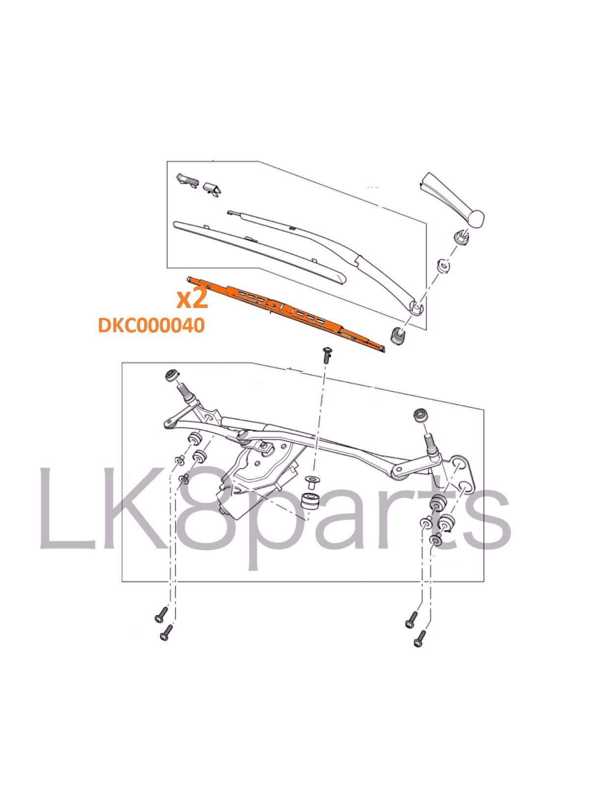 Land Rover Range L322 03-12 Wiper Blades Kit Set x2 DKC000040 New | eBay