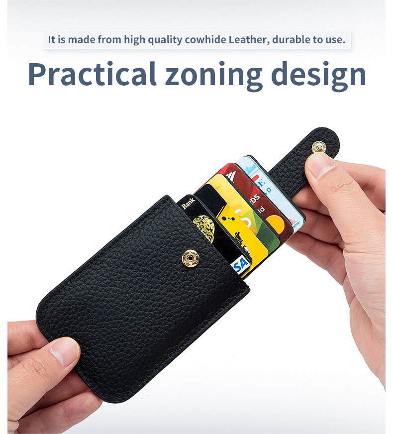 Slim Women Credit Card Holder Case RFID Genuine Leather Small Card Slot ...