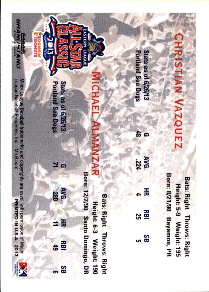 Christian Vazquez / Michael Almanzar 2013 Grandstand Eastern All-Stars ...