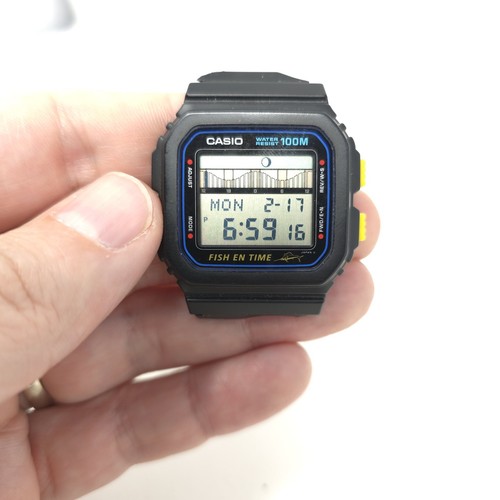 Casio Fish En Time Watch Men 38mm Digital Black Tone FT-100W New ...