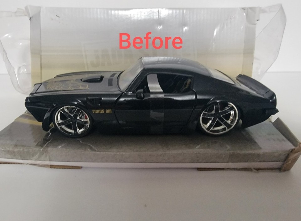 Custom Jada 1/24 Bigtime Muscle 72 Pontiac Firebird Trans Am Black Gold ...