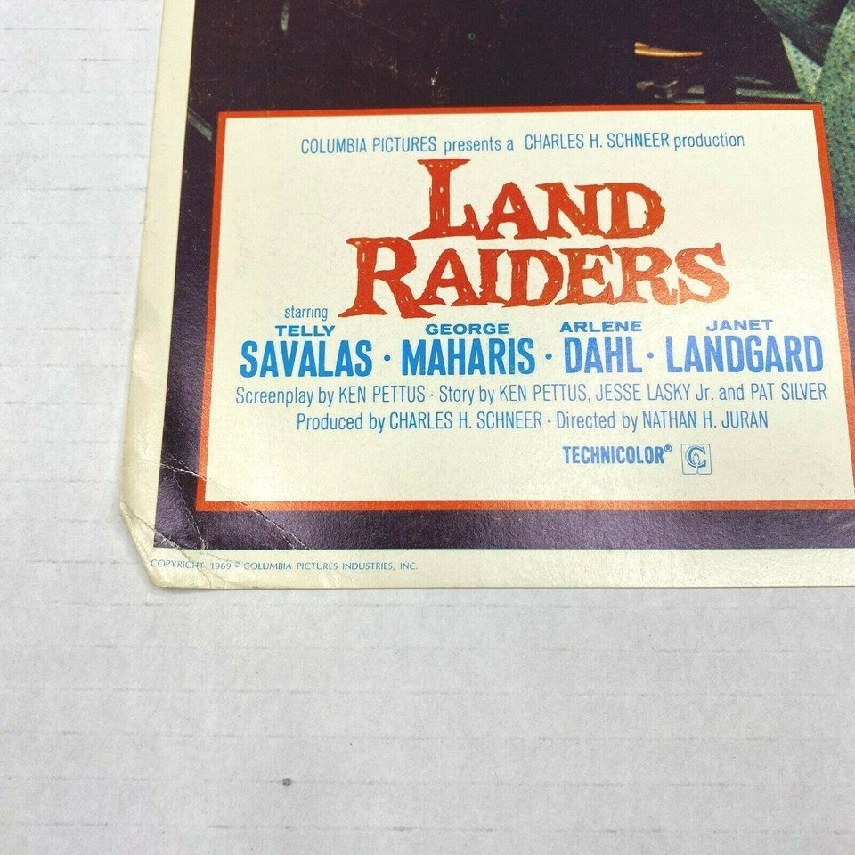 Set of 2 Land Raiders 1969 Lobby Card Movie Poster Telly Savalas ...