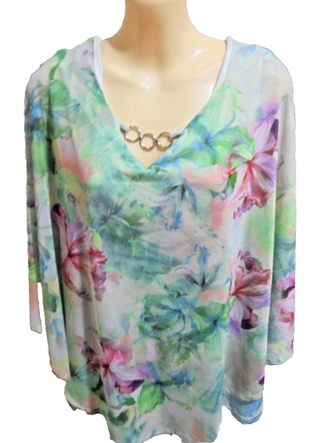 MILLERS SIZE 22 Gorgeous Green Pink Overlay Freeform SPECIAL OCCASION ...