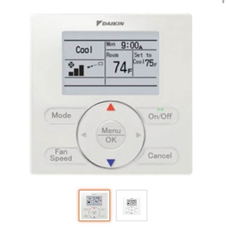 Daikin Wired Thermostat BRC1E73 Navigation Remote Controller Working ...