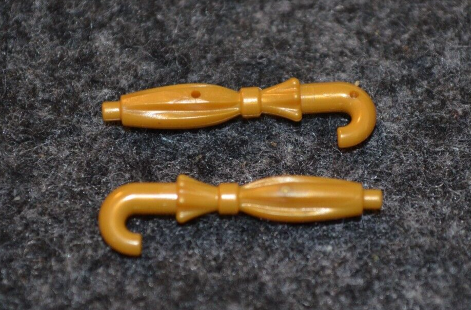 (2) PERAL GOLD Umbrella Bricks ~ Minifigure Accessories ~ NEW Lego ...