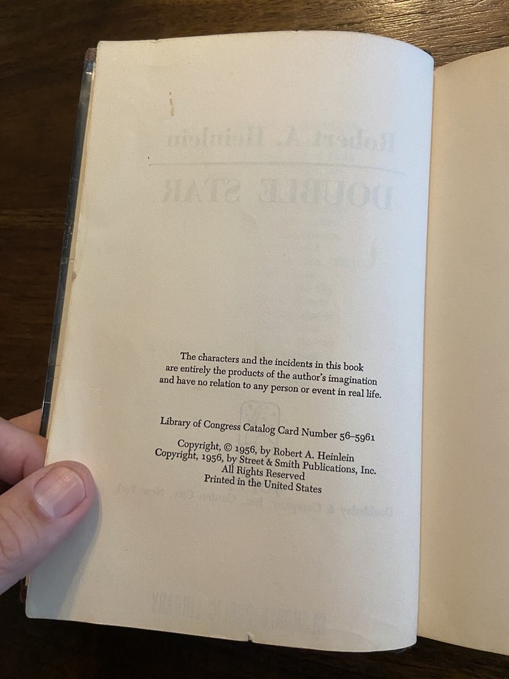Double Star By Robert A. Heinlein 1956 Hardcover Doubleday | eBay