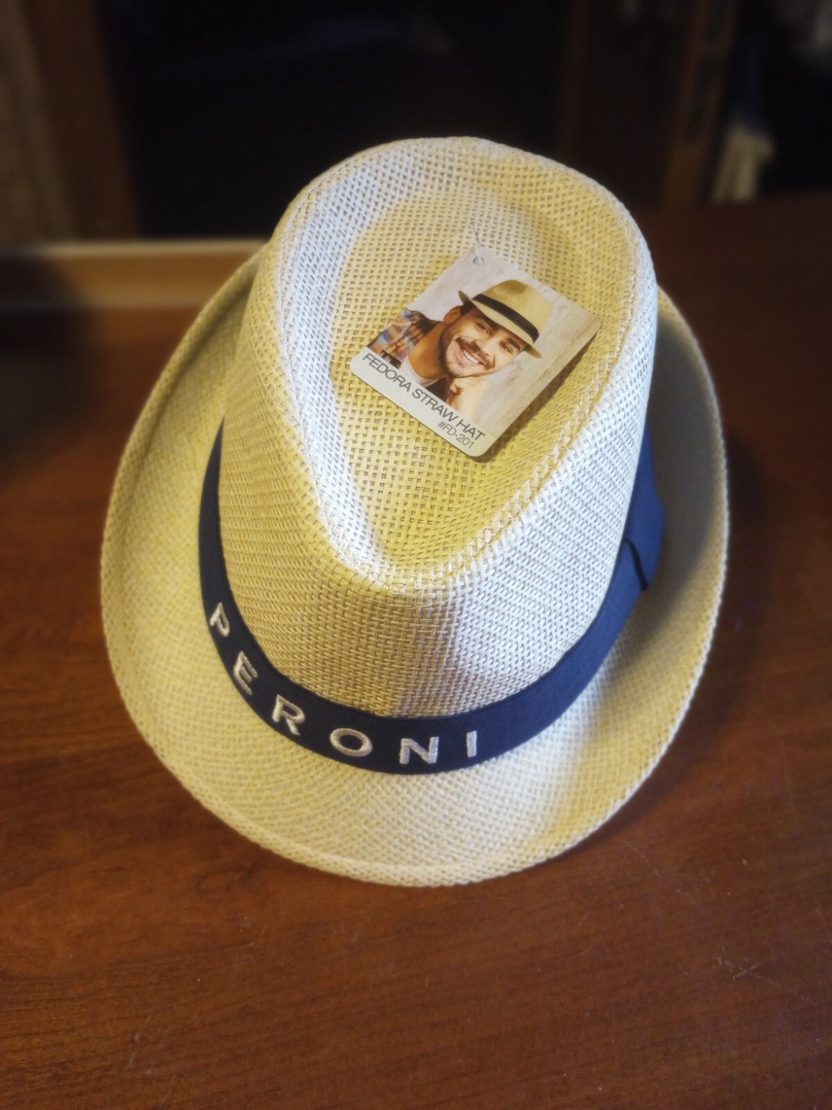 NWT Simplicity Fedora: Peroni Italian Beer Promo w/Navy Blue Ribbon | eBay