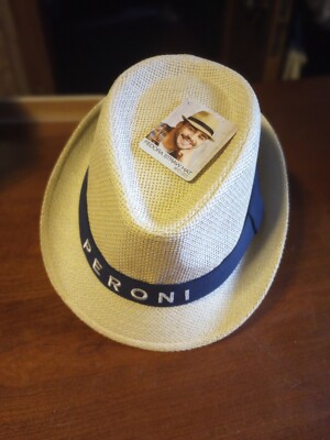 NWT Simplicity Fedora: Peroni Italian Beer Promo w/Navy Blue Ribbon | eBay