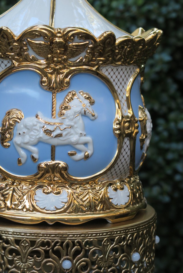 Porcelain Carousel Horse Lamp ceiling Chandelier Vintage Merry Go Round ...