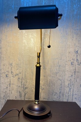 Adjustable Height Table/banker Lamp Havey Metal Base and Brown Metal ...