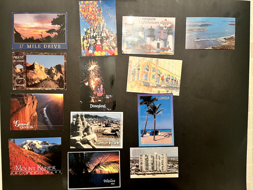 Franked American postcards, destined from US to Netherlands and Canada ...