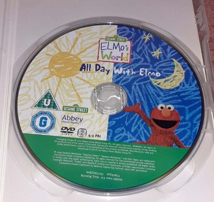 Elmo's World : All Day With Elmo ( Sesame Street ) Rare UK DVD (2015 ...