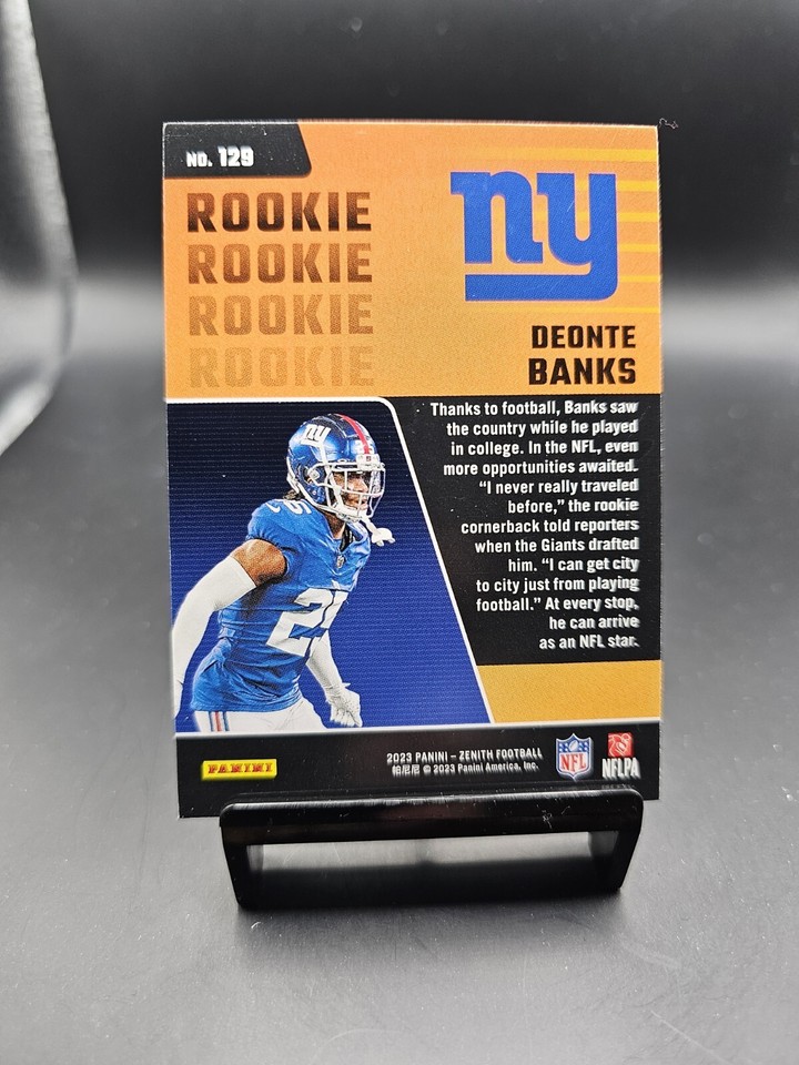 Deonte Banks 2023 Panini ZENITH Football RC Rookie #129 New York Giants ...
