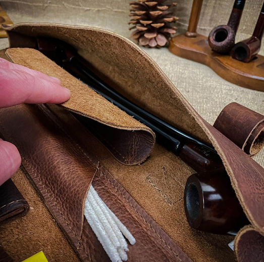 Cigarette tobacco pouch lighter holder pocket Smoking bag cow Leather ...