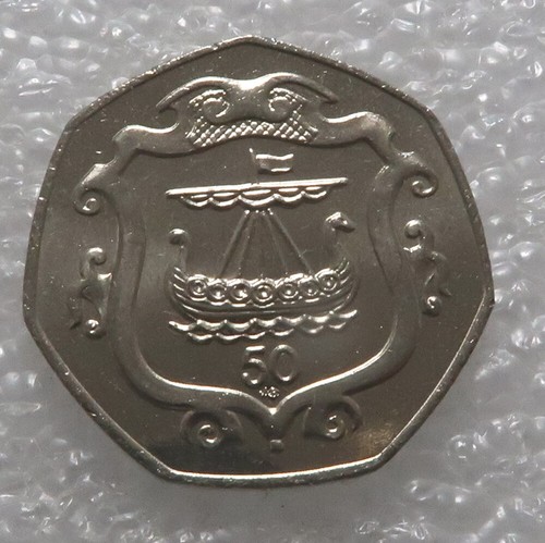 Isle of Man 50 Pence Coin 1984 VIKING LONG BOAT | eBay