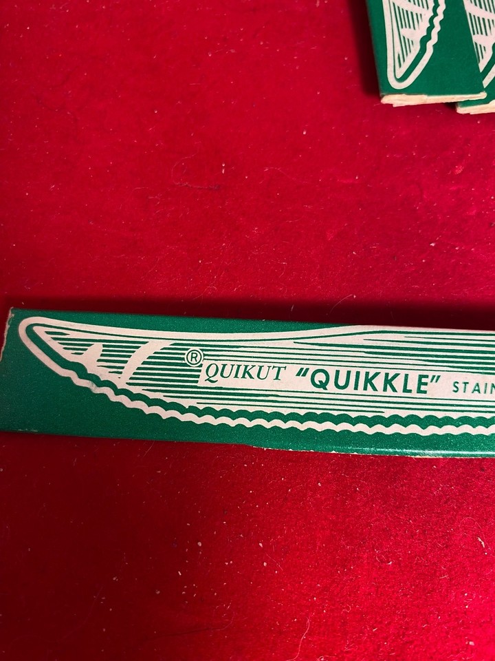Vintage Quikut "Quikkle" Knives-Set of 6 Stainless Steel Serrated Steak ...