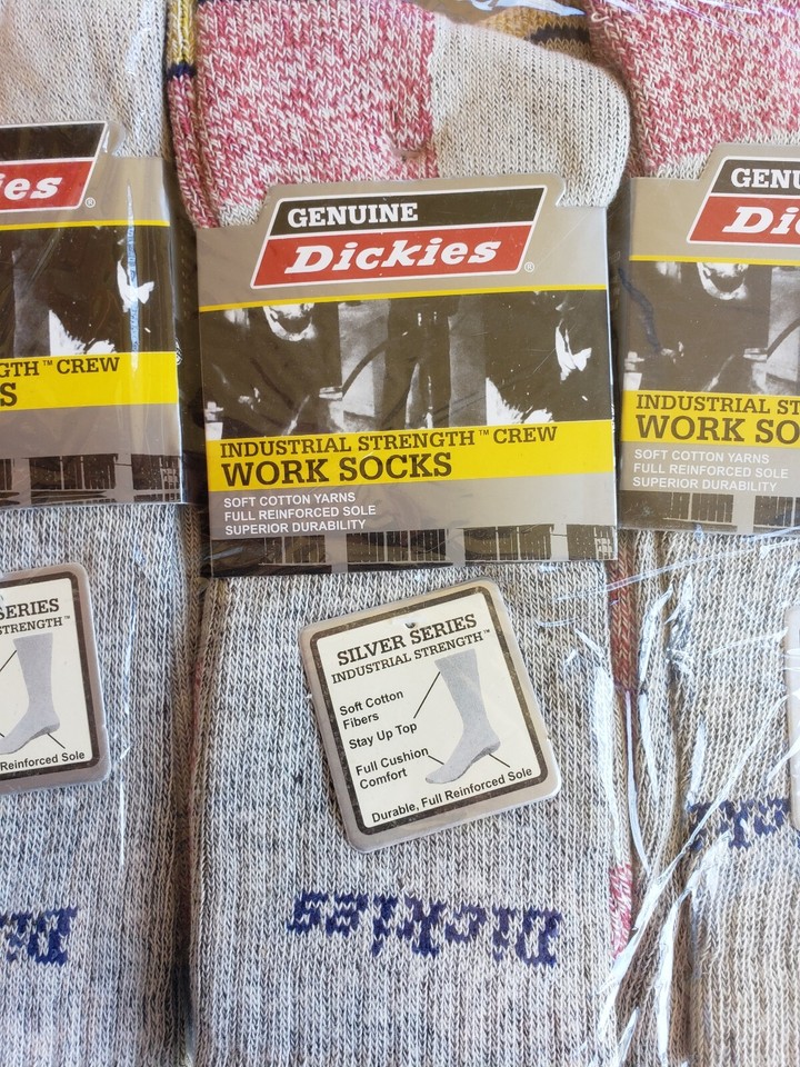 12 Pair Socks Men's Work Socks Dickies Genuine Silver Series S.Cotton ...