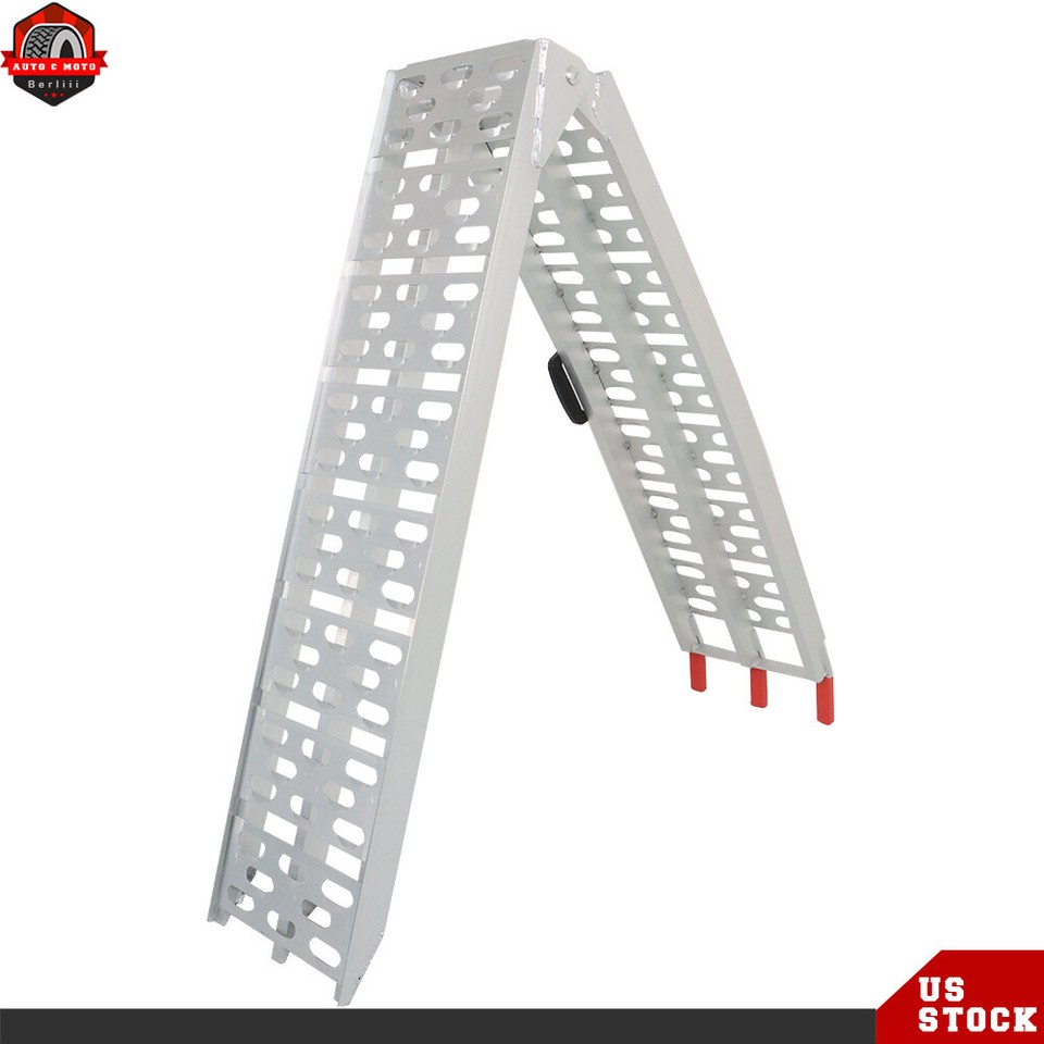 Aluminum Folding Loading Ramp Motorcycle Arched Truck ATV/ UTV 7.5 ...