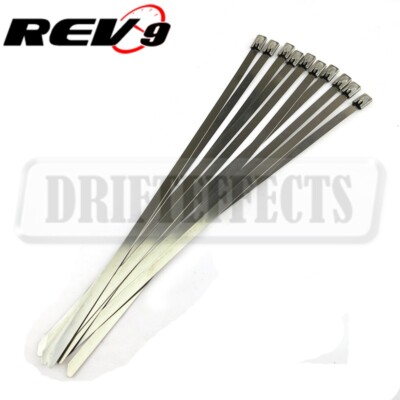 10-Pack 8" Stainless Steel Zip Ties Strap Kit For Exhaust Header Heat ...