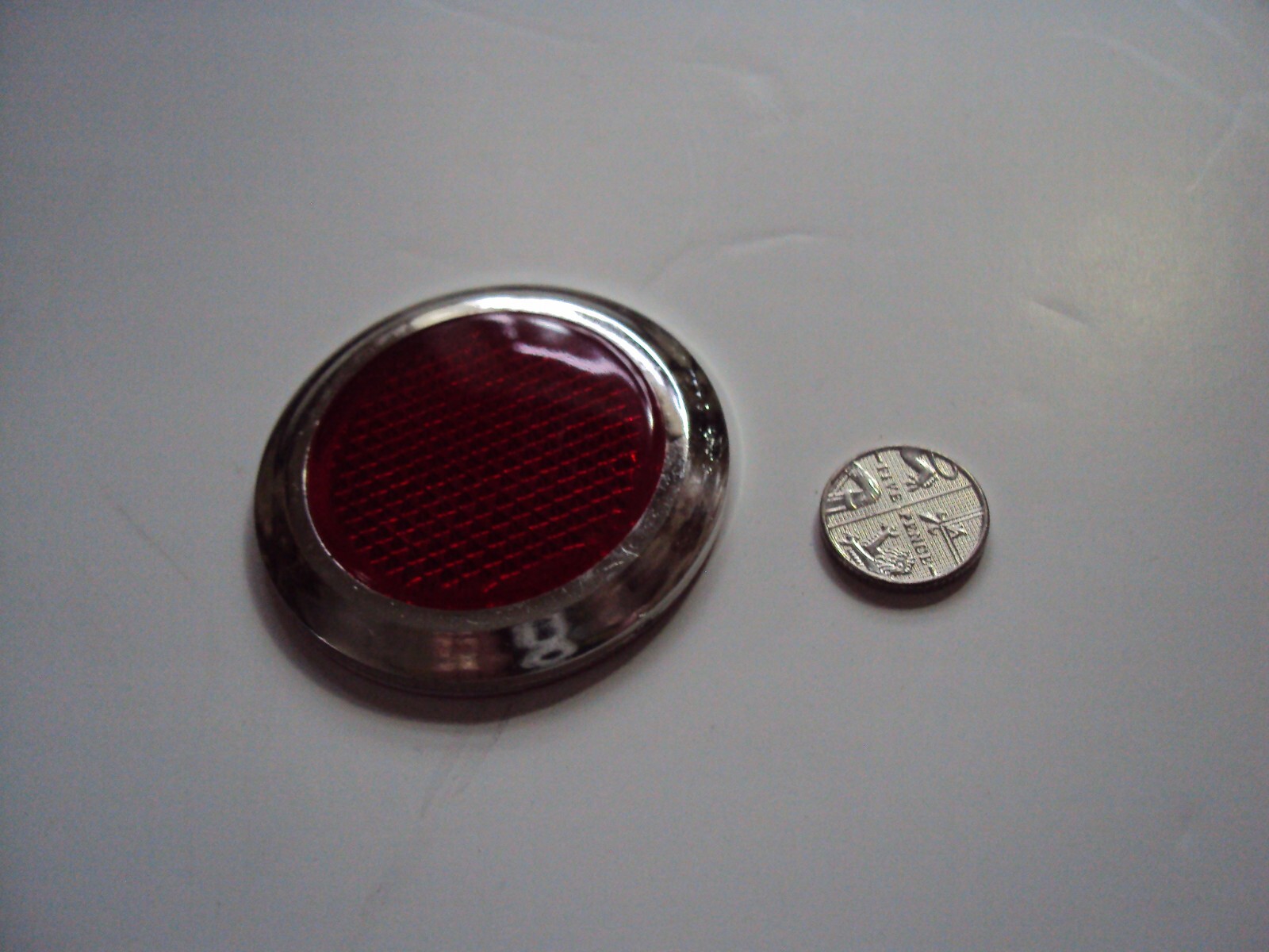 Chromed 54mm 2" Red Number Plate Reflector Mot Upgrade with Fast UK ...