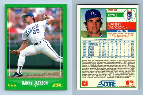Danny Jackson - Royals #398 Score 1988 Baseball Trading Card | eBay