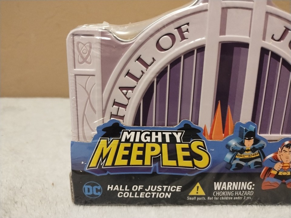 Cryptozoic MIGHTY MEEPLES Hall of Justice Tin Set w/7 DC Figures Sealed ...