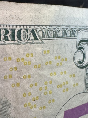 $5 Dollar Bill Ink Error, (BLEED THROUGH) Serial Numbers And Seal | eBay