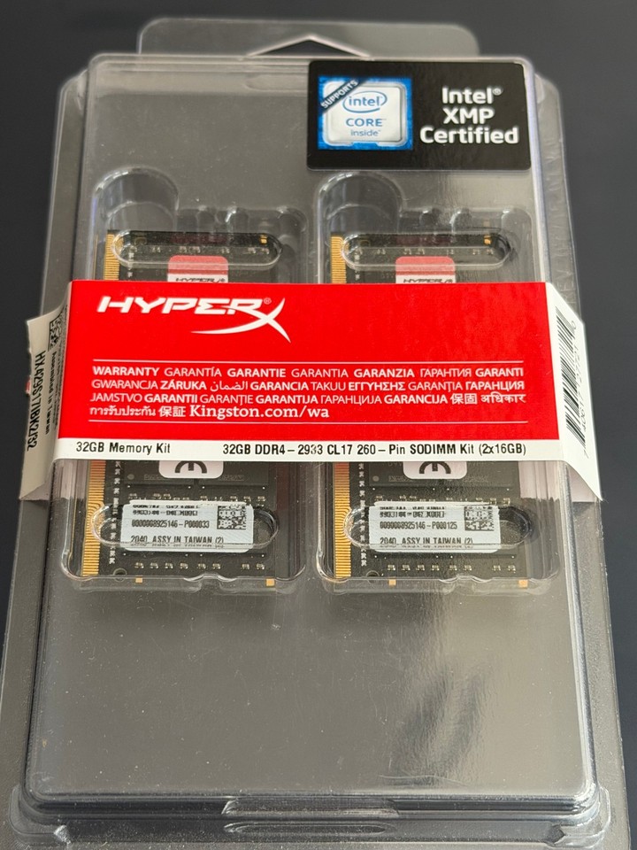 HyperX 32GB (2x16GB) DDR4 2933MHz SODIMM Laptop Memory HX429S17IBK2/32 ...