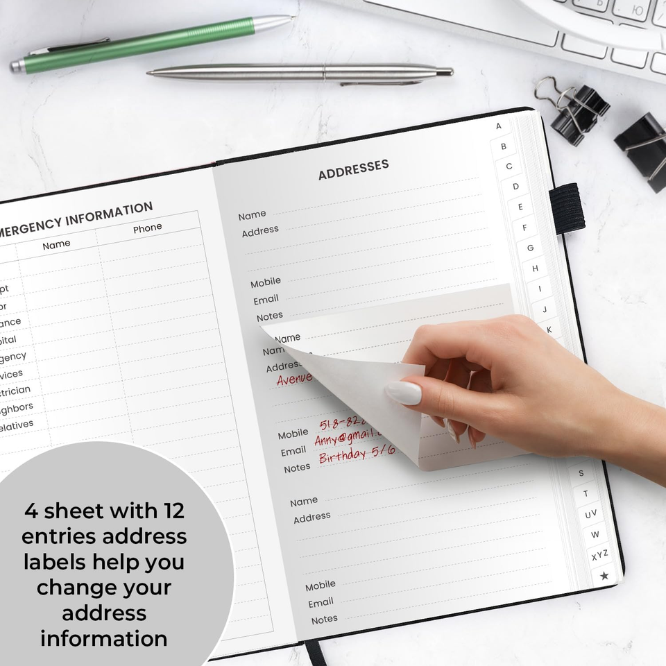 Address Book with Alphabetical Tabs, Hardcover Large Print Telephone ...