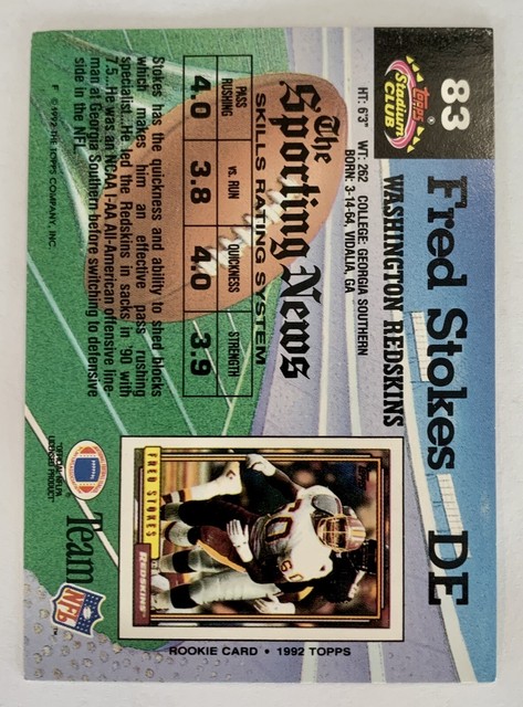 1992 Topps Stadium Club - #83 Fred Stokes for sale online | eBay